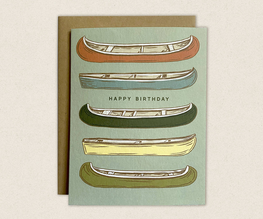 Happy Birthday Canoe Greeting Card by The Wild Wander | Salt Pines